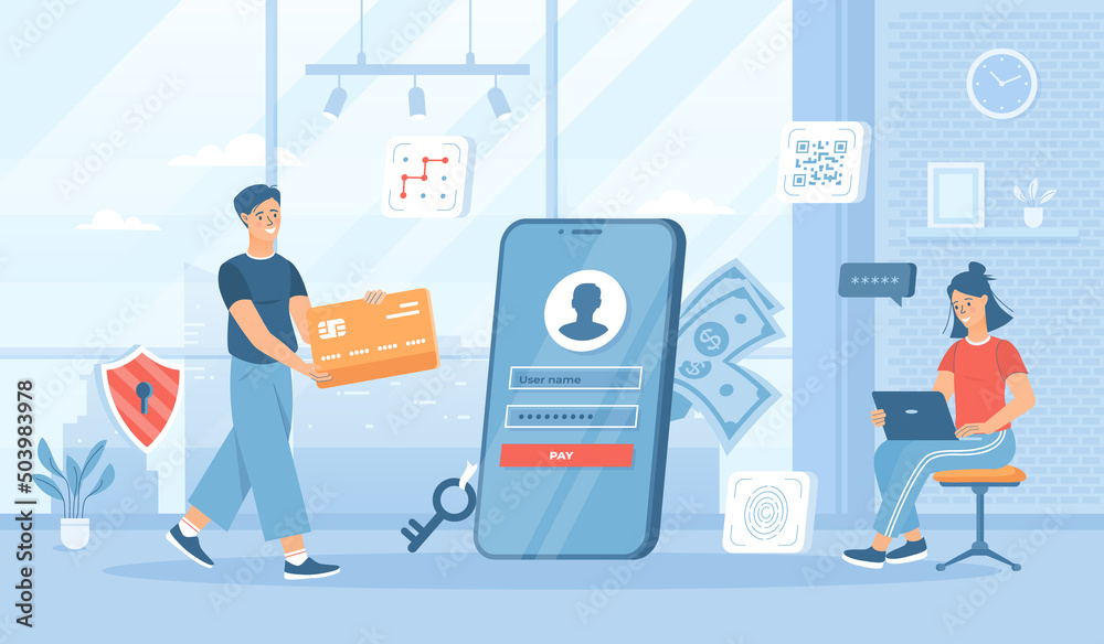 Secure payment system. Safety and confidential data protection ...