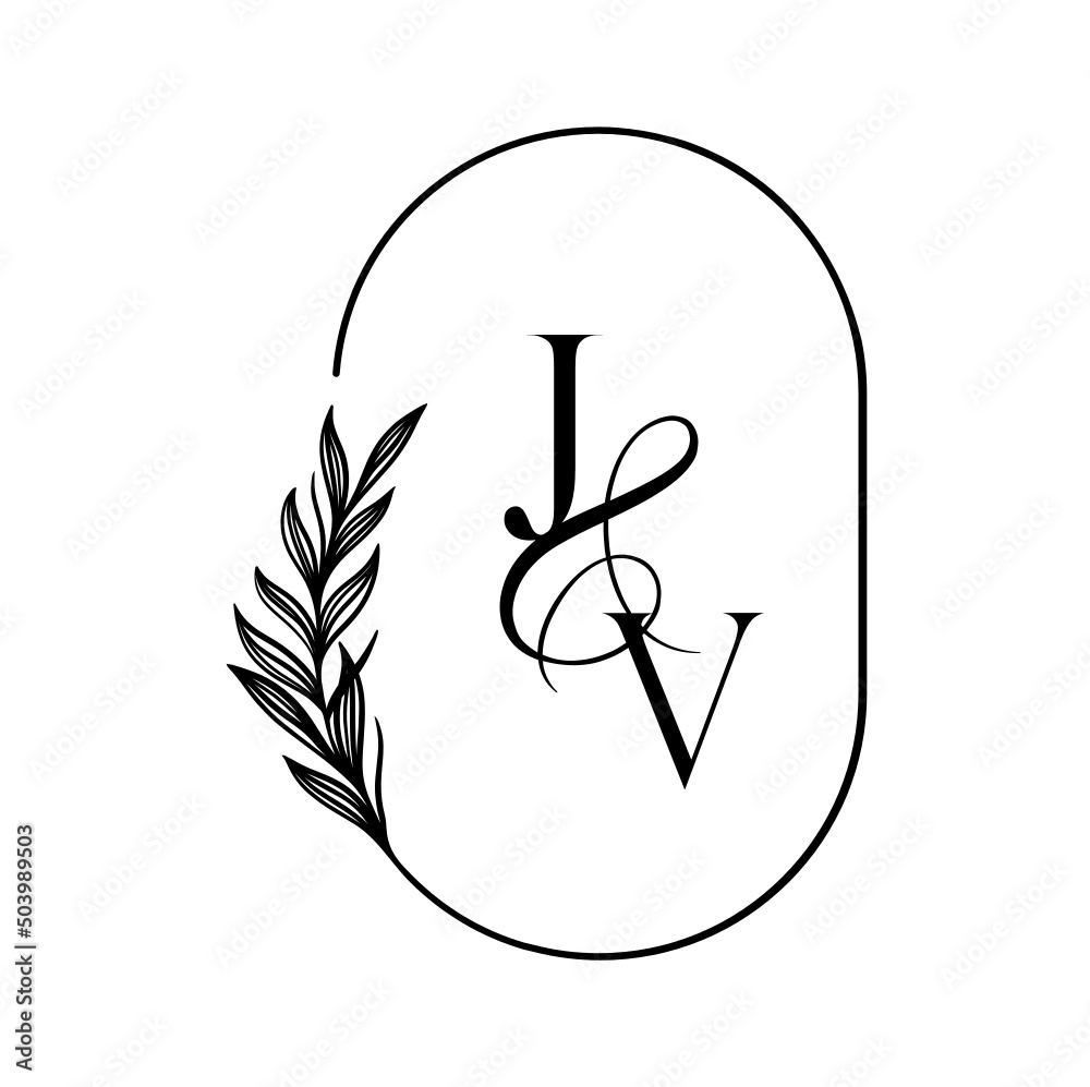 vj, jv, Elegant Wedding Monogram, Wedding Logo Design, Save The Date ...