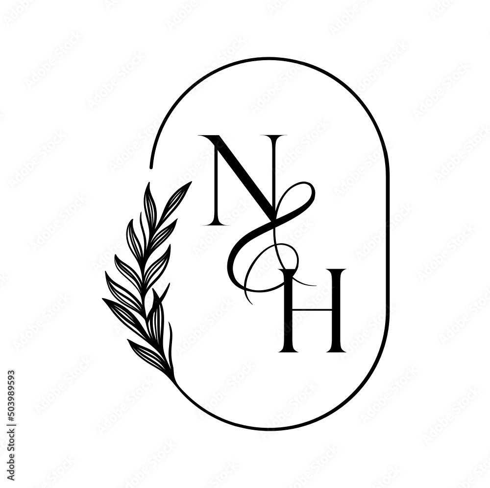 hn, nh, Elegant Wedding Monogram, Wedding Logo Design, Save The Date ...