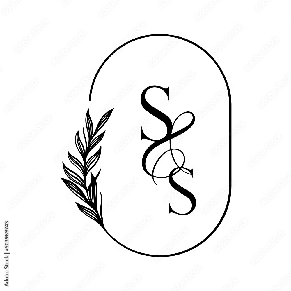 ss, ss, Elegant Wedding Monogram, Wedding Logo Design, Save The Date ...