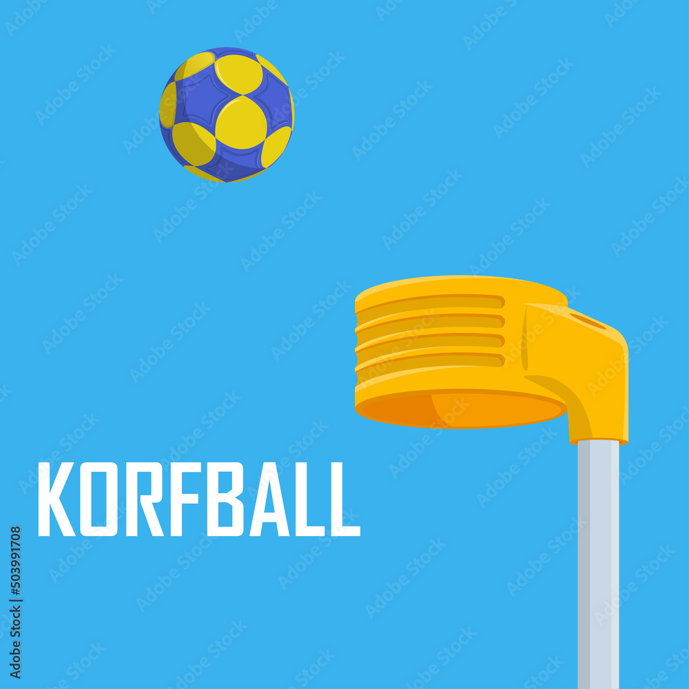 Korfball court and korfball ball. Sports Korfball background. Stock ...