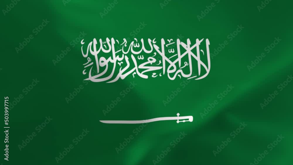 Saudi Arabia Waving Flag Animation 4K Moving Wallpaper Background Stock ...