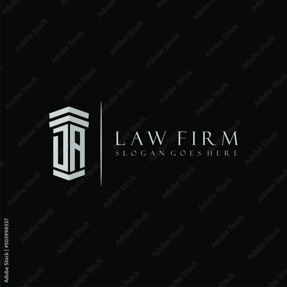 DA initial monogram logo lawfirm with pillar design Stock Vector ... DA initial monogram logo lawfirm with pillar design Stock Vector ...