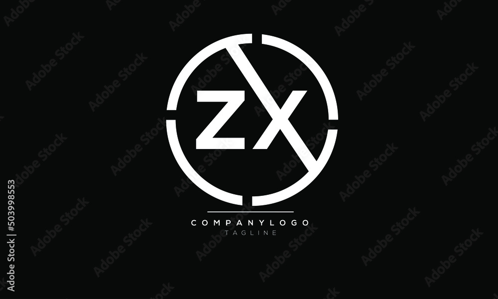 Alphabet letters Initials Monogram logo ZX, ZX INITIAL, ZX letter Stock ...