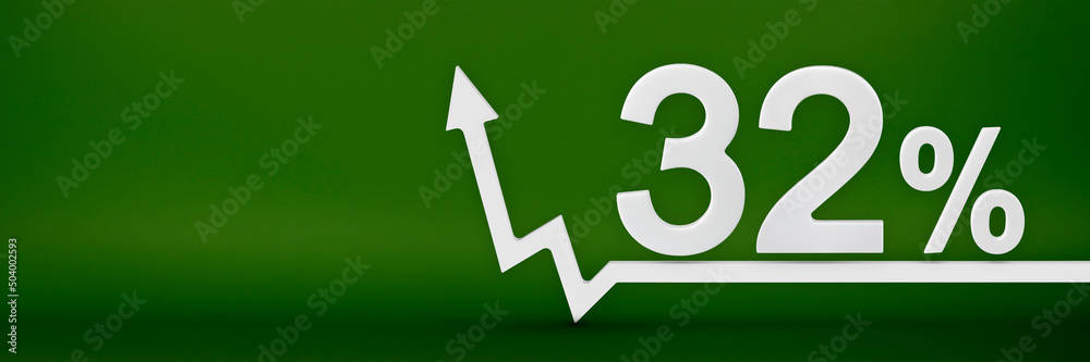 32 percent. The arrow on the graph points up. Rising prices, inflation ...
