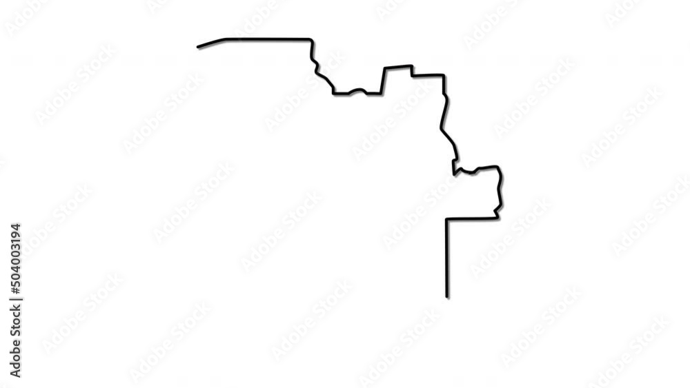 Angola map self drawing animation. Line art. White background. Stock ...