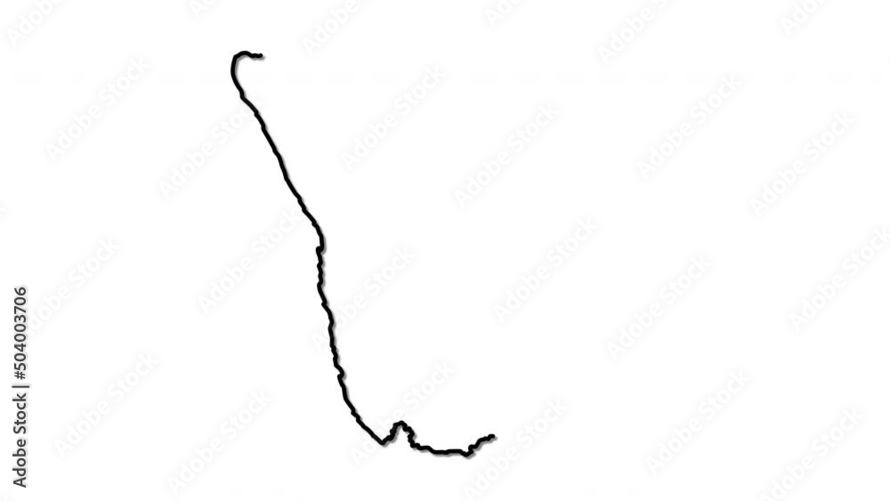 Namibia map self drawing animation. Line art. Country of Namibia ...
