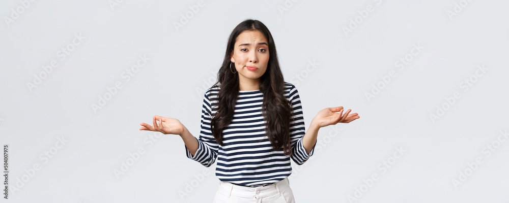 Lifestyle, beauty and fashion, people emotions concept. Smiling cute ...