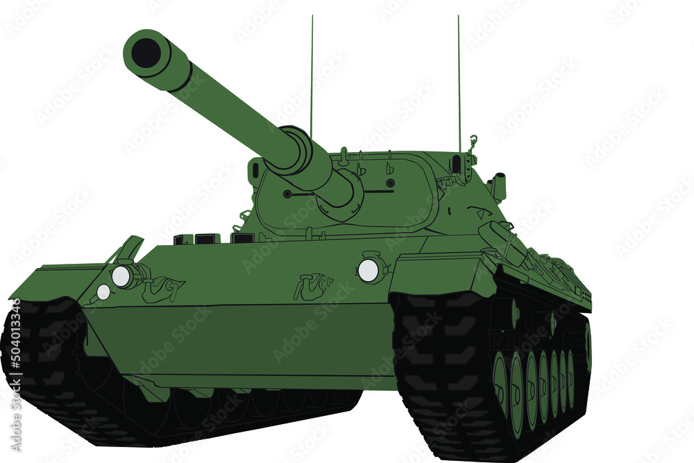 German Leopard I main battle tank . Detailed vector image of the tank ...
