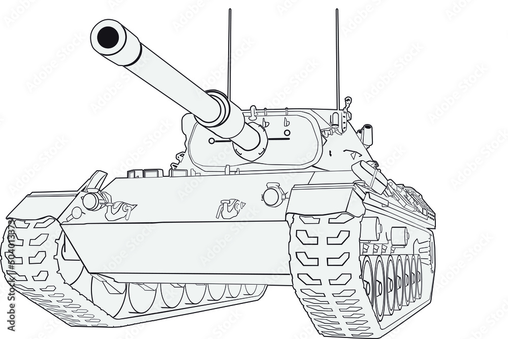 German Leopard I main battle tank . Detailed vector image of the tank ...