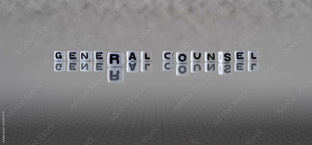 general counsel word or concept represented by black and white letter ...