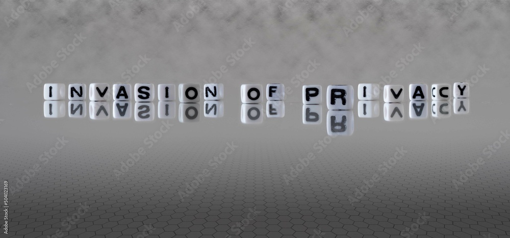invasion of privacy word or concept represented by black and white ...