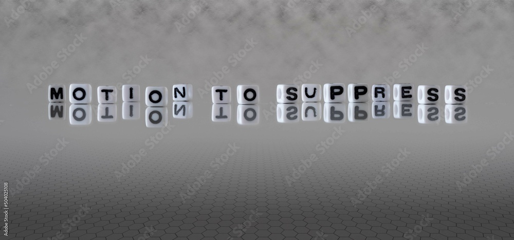 motion to suppress word or concept represented by black and white ...