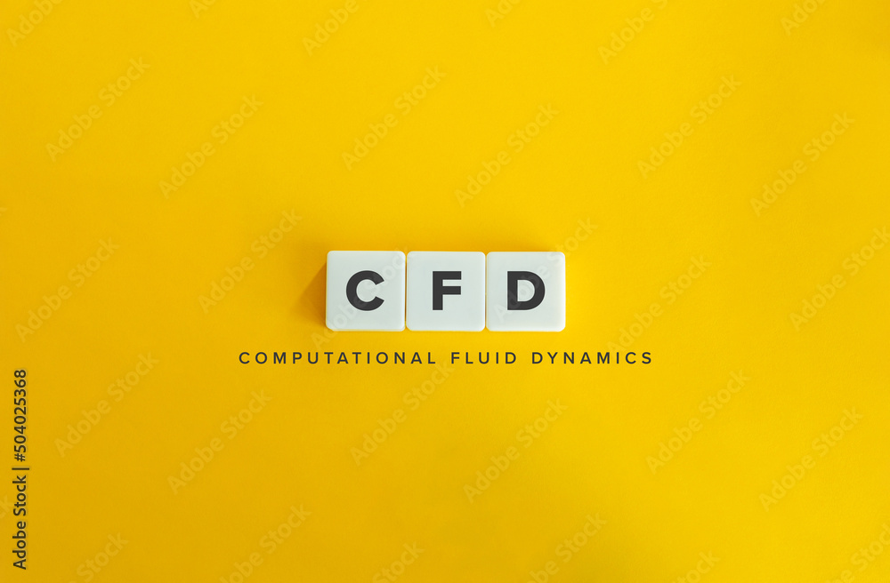 Computational Fluid Dynamics (CFD) Banner. Letter Tiles on Yellow ...