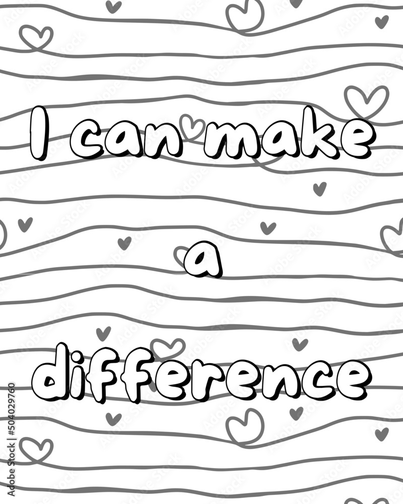 Positive affirmations coloring pages for kids Stock Illustration ...