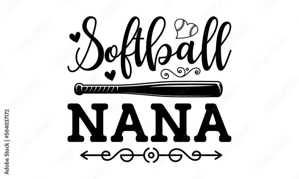 Softball Nana - Original Brush Script Font. Retro Typeface. Vector ...