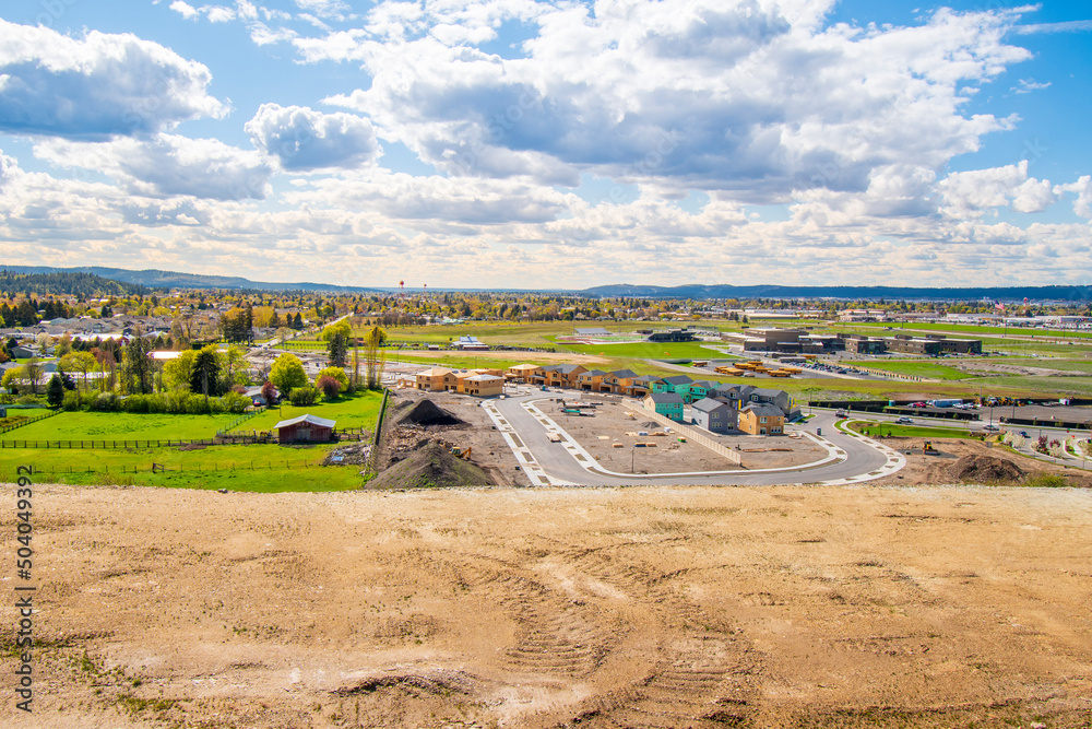 The downtown skyline of Spokane, Washington in the distance, with new ...