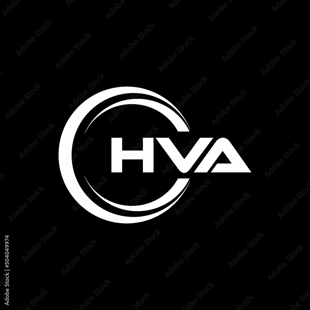 HVA letter logo design with black background in illustrator, vector ...