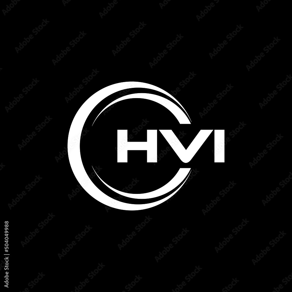 HVI letter logo design with black background in illustrator, vector ...