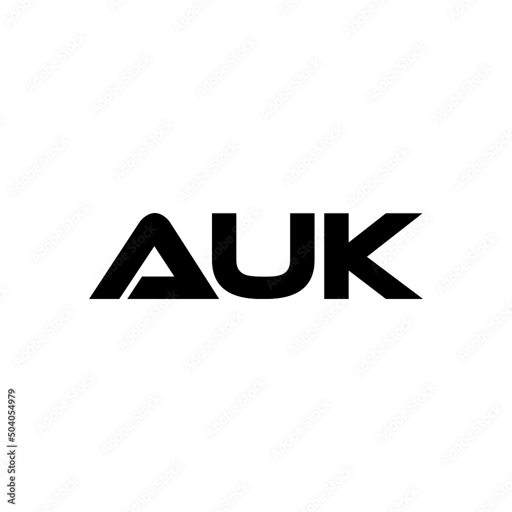 AUK letter logo design with white background in illustrator, vector ...
