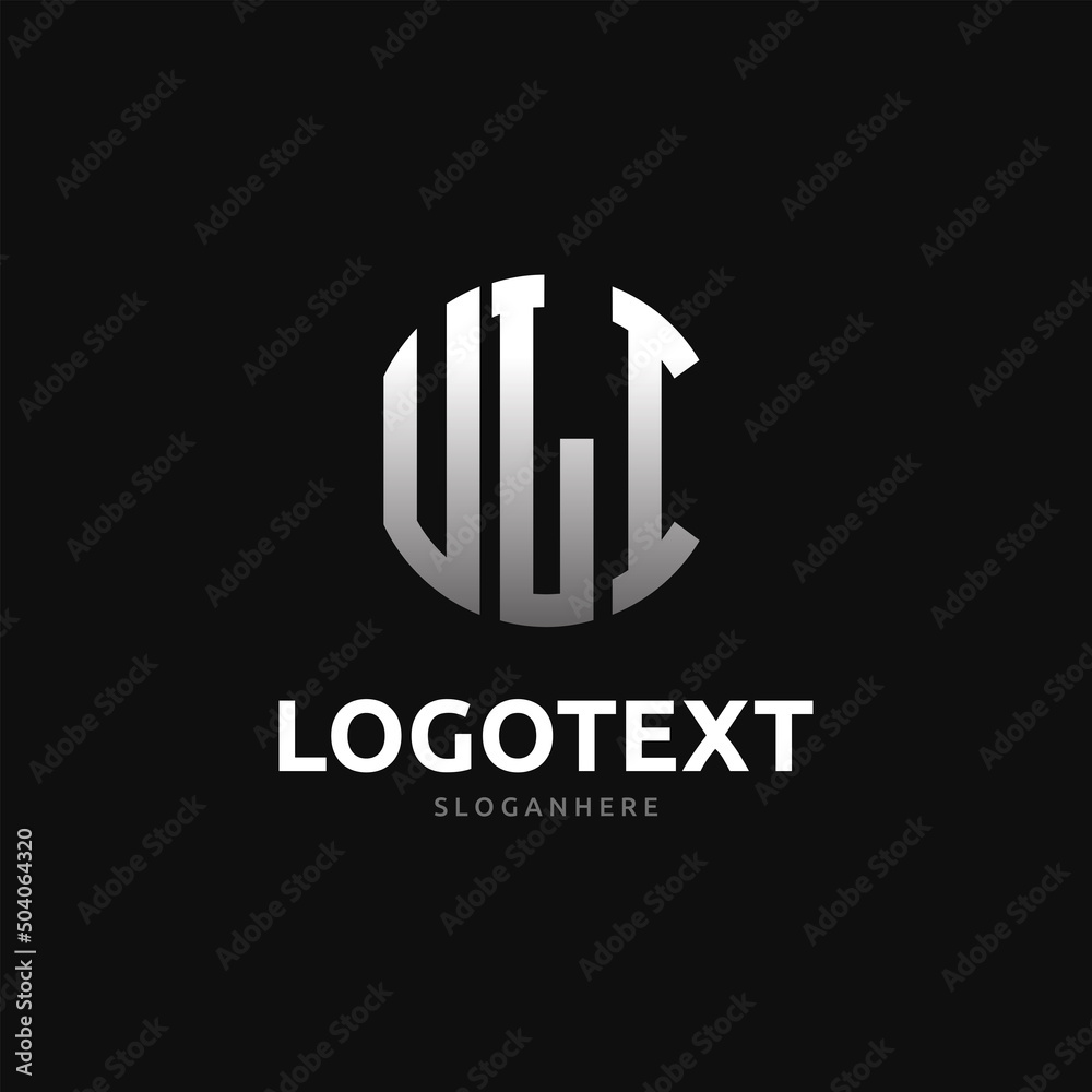 Uli Monogram logo, Uli Circle font, Round monogram Uli letters, three ...