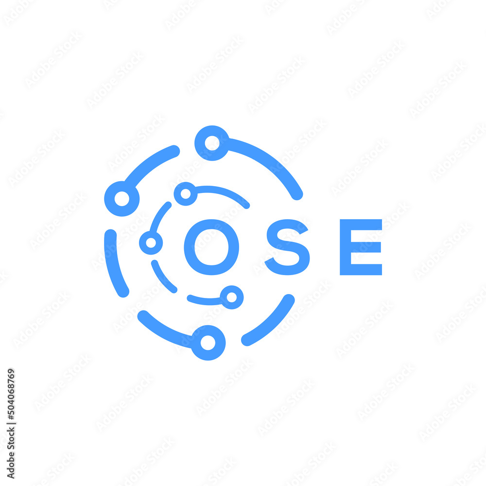 OSE technology letter logo design on white background. OSE creative ...