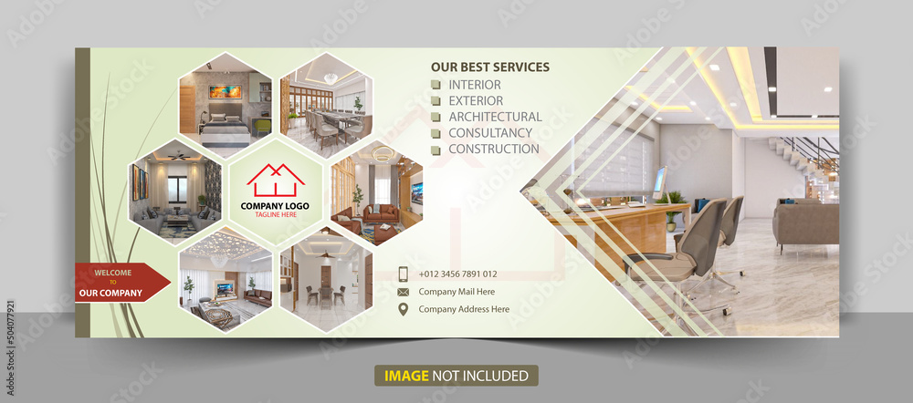 Abstract modern interior exterior Real Estate business Web banner ...