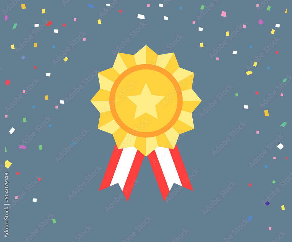 I won the competition and won a medal illustration set. prize, winner ...