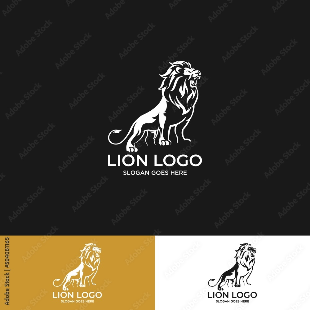 Vector illustration of a lion logo, emblem design. Stock Vector | Adobe ...