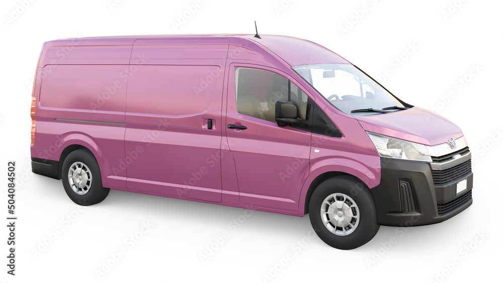 Tokyo, Japan. April 12, 2022: Toyota Hiace. Pink commercial van for ...