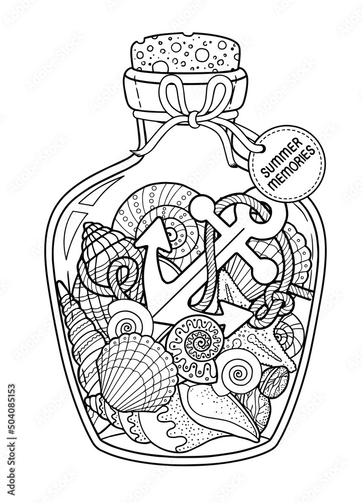 Glass Bottle Coloring Page