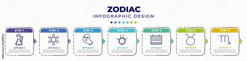 infographic template with icons and 7 options or steps. infographic for ...