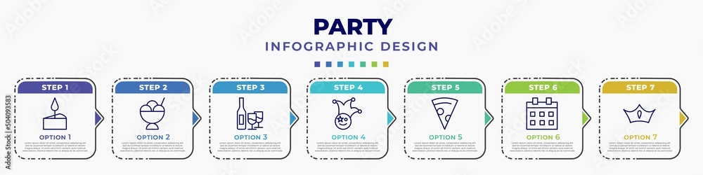 infographic template with icons and 7 options or steps. infographic for ...