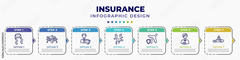 infographic template with icons and 7 options or steps. infographic for ...