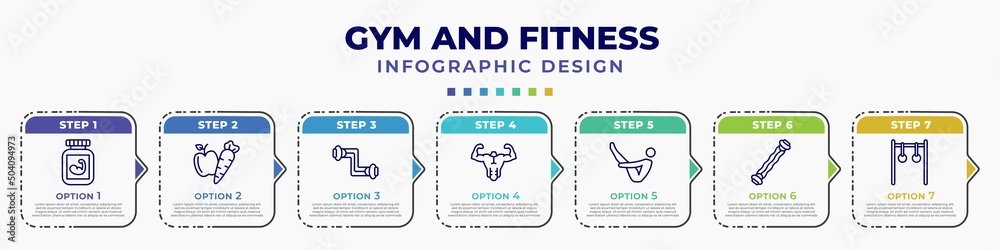 infographic template with icons and 7 options or steps. infographic for ...