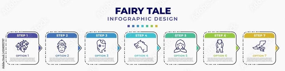 Vetor de infographic template with icons and 7 options or steps ...