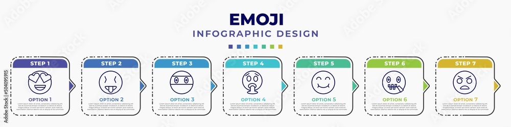 infographic template with icons and 7 options or steps. infographic for ...