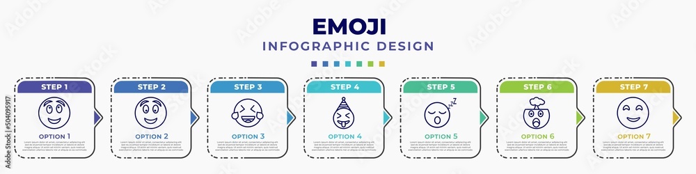 infographic template with icons and 7 options or steps. infographic for ...