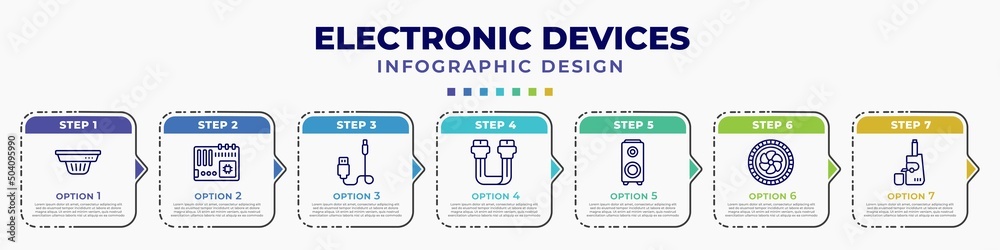 Vetor de infographic template with icons and 7 options or steps ...