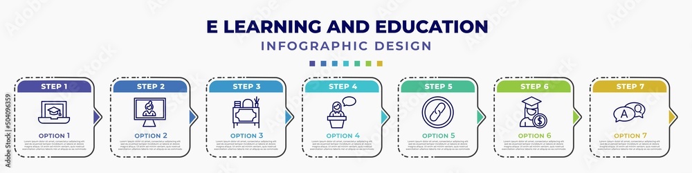 infographic template with icons and 7 options or steps. infographic for ...