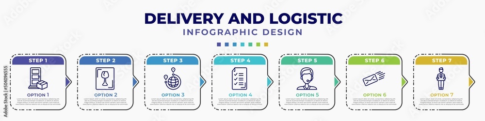infographic template with icons and 7 options or steps. infographic for ...