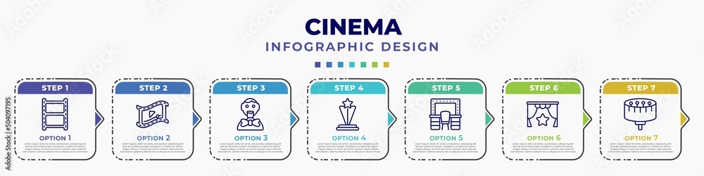 infographic template with icons and 7 options or steps. infographic for ...