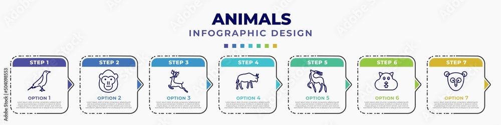 infographic template with icons and 7 options or steps. infographic for ...