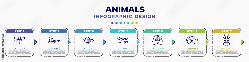 infographic template with icons and 7 options or steps. infographic for ...