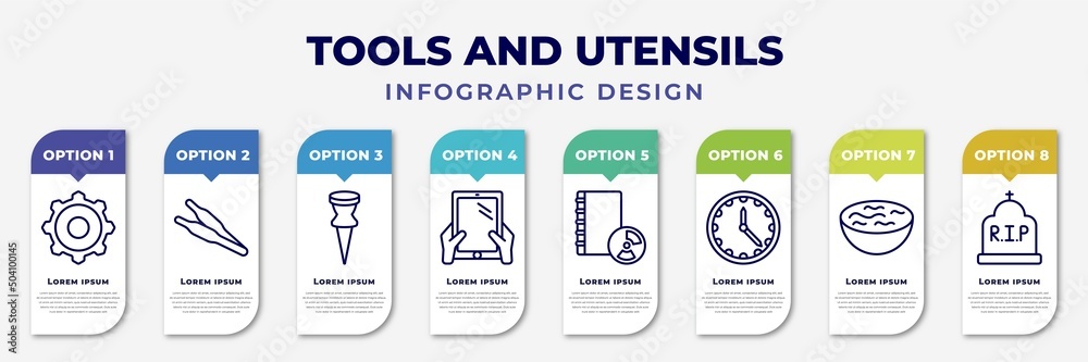 infographic template with icons and 8 options or steps. infographic for ...