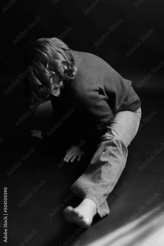 dramatic portrait of dancer, body details and beautiful pose of ...