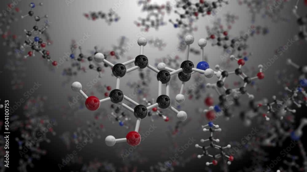 Dopamine Molecule 3D Model Chemical Formula, neurotransmitter made in ...