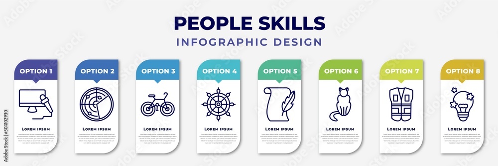 Vetor de infographic template with icons and 8 options or steps ...