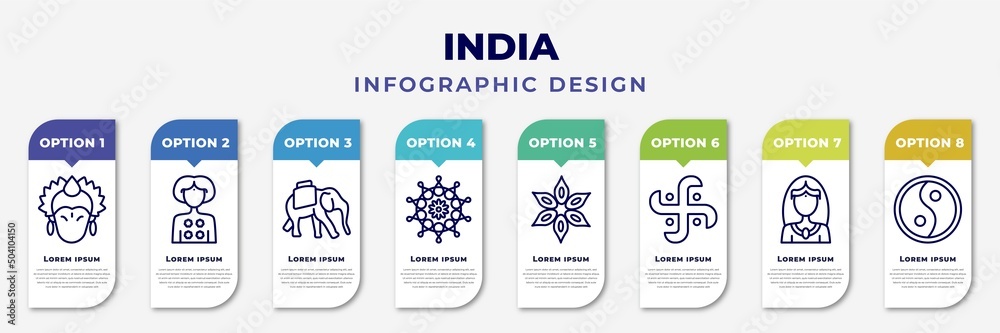 infographic template with icons and 8 options or steps. infographic for ...
