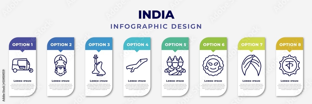 infographic template with icons and 8 options or steps. infographic for ...